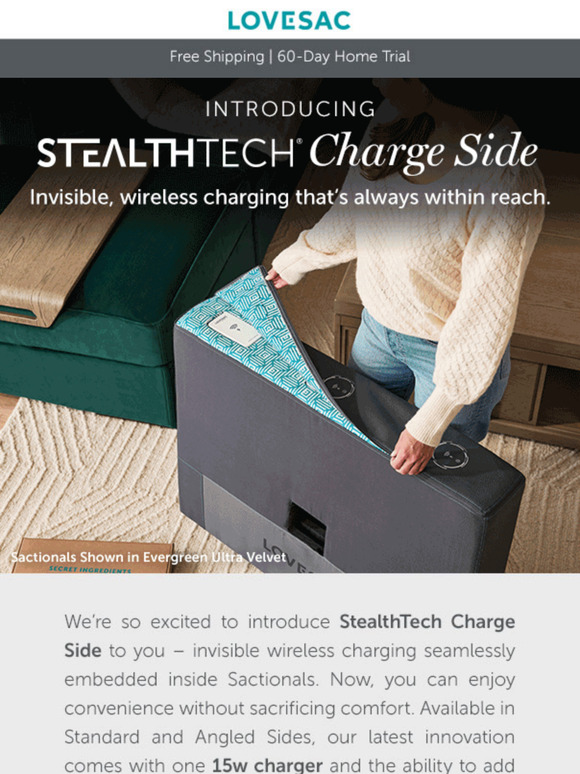 LoveSac: Meet StealthTech Charge Side - Where Innovation Meets Comfort ...