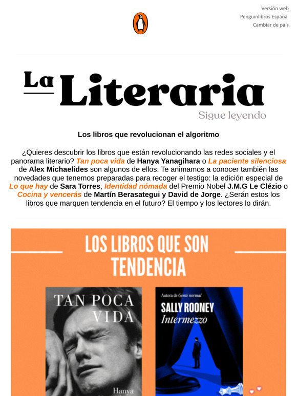 Penguin España Afiliación: Los libros literarios que son tendencia | Milled