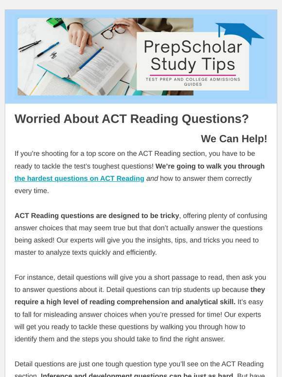 PrepScholar: Ace the ACT Reading With This Complete Guide | Milled