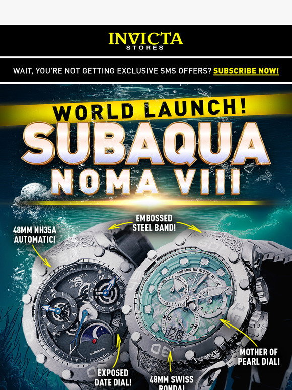Invicta: WORLD LAUNCH🌎💥Subaqua Noma VIII💥NOW AVAILABLE ️ | Milled
