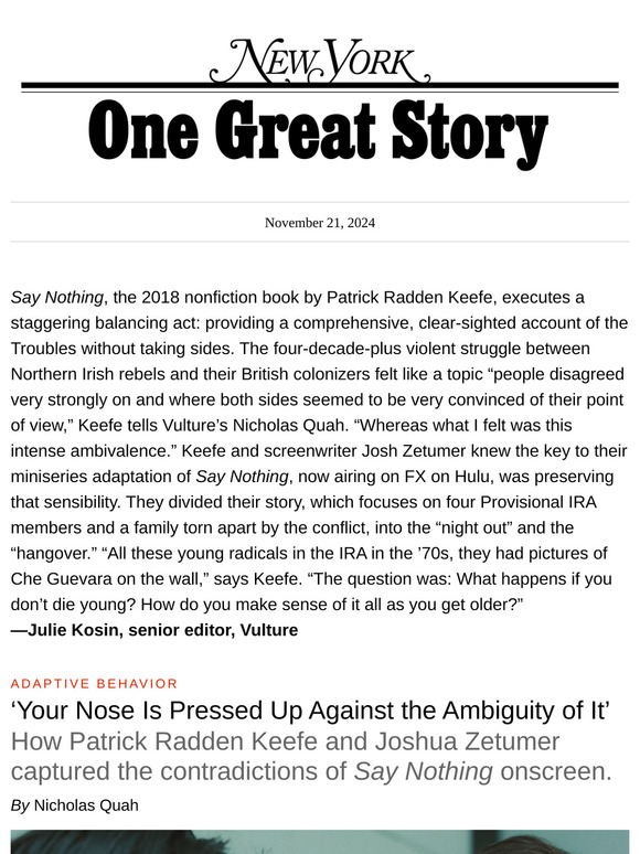 The Cut: ‘How “Say Nothing” Captured the Contradictions of the Troubles ...