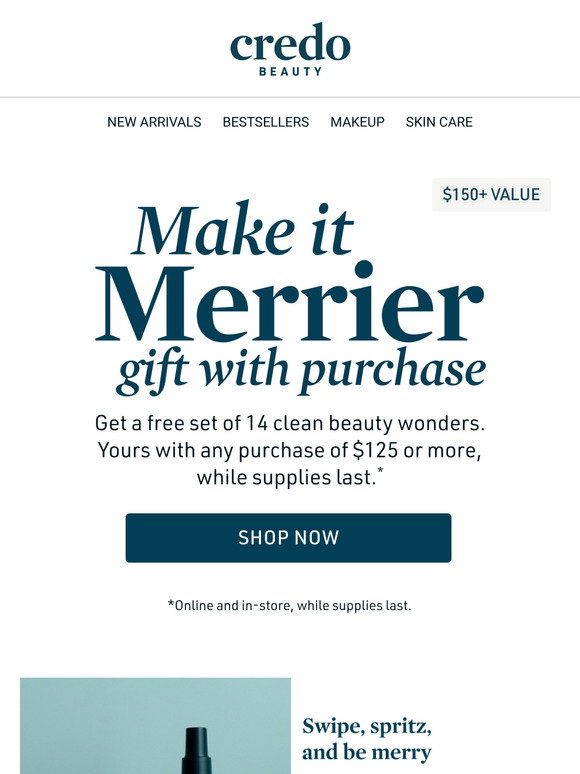 Credo Beauty: A free 14-piece mega gift to make it merrier | Milled