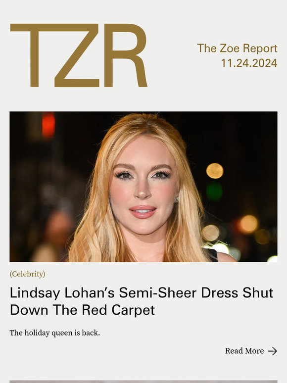 The Zoe Report: Lindsay Lohan’s Semi-Sheer Dress Shut Down The Red ...