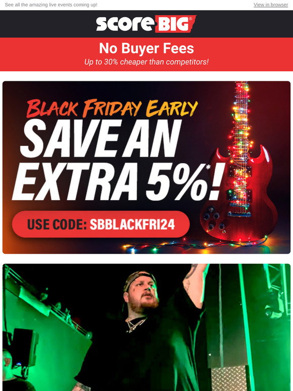 ScoreBig: Early Black Friday Savings! Jelly Roll, Rod Stewart, Matt ...