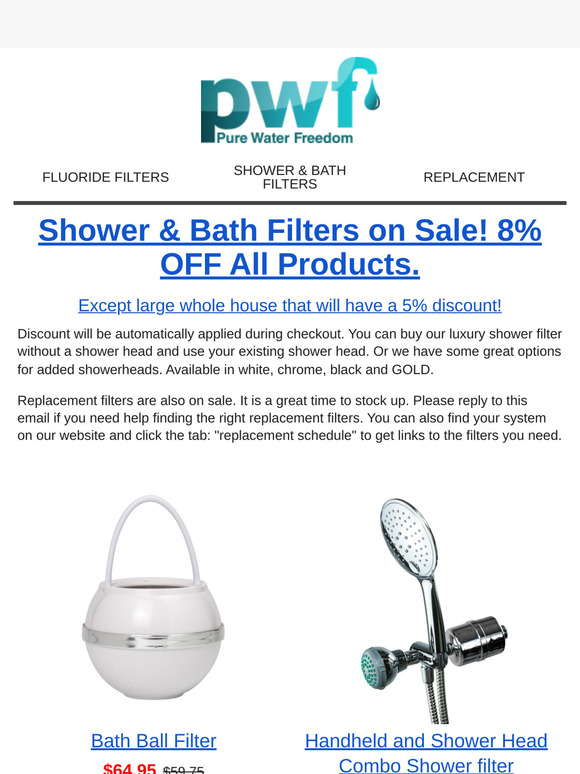 Pure Water Freedom: Shower & Bath Filters on Sale! | Milled