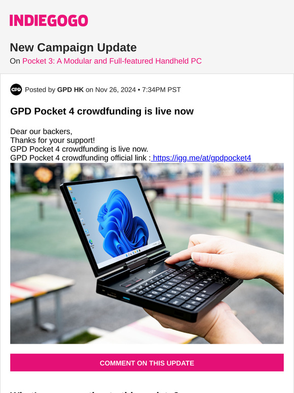 Indiegogo: 📢 Update #70 from Pocket 3: A Modular and Full-featured ...