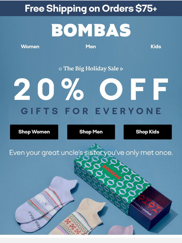 Bombas: 20% Off Your Whole Gift List | Milled