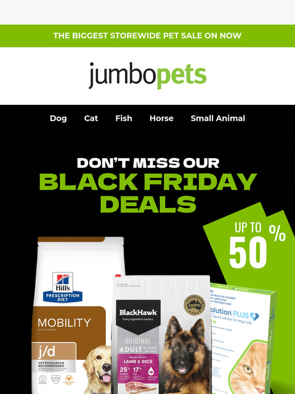 Jumbo Pets: The biggest sitewide pet sale on NOW 🐾 | Milled
