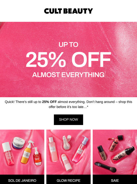 Cult Beauty Email Newsletters: Shop Sales, Discounts, and Coupon Codes