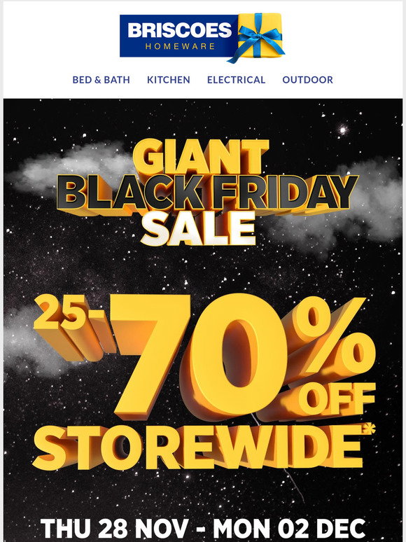Briscoes: Did you miss it? 25-70% off storewide! | Milled