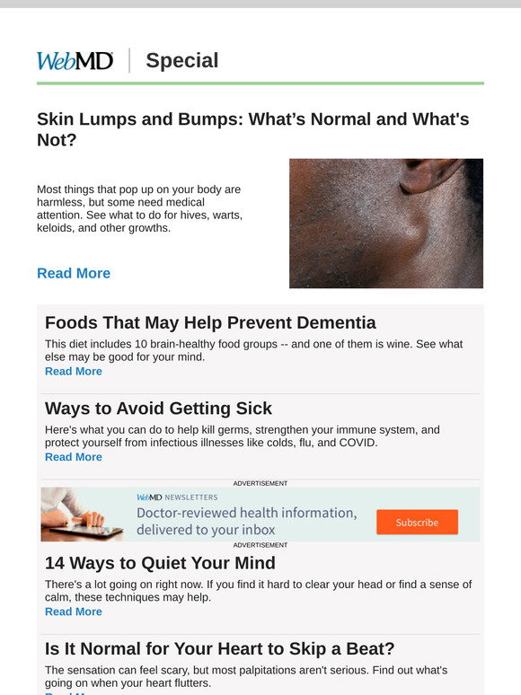 WebMD: Skin Lumps and Bumps: What’s Normal and What's Not? | Milled