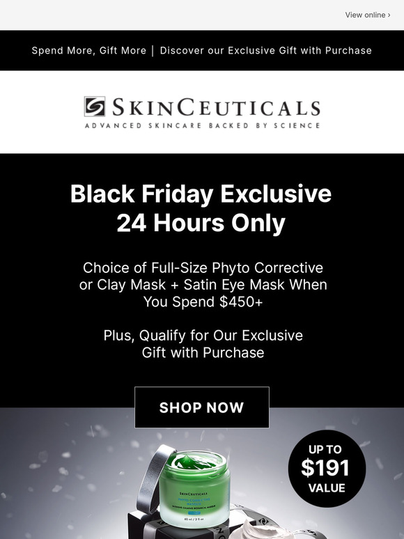 Skinceuticals: Black Friday Exclusive: Select Your Full-Sized Mask | Milled
