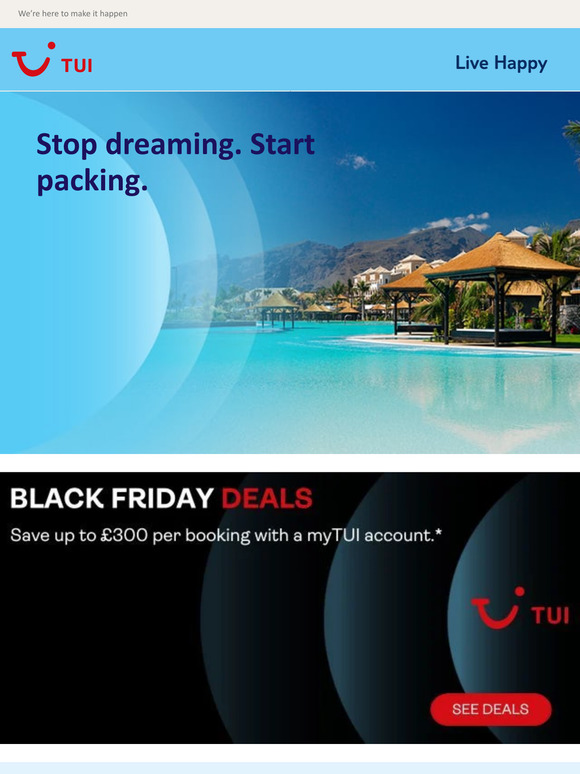 TUI: A TUI email We're helping you Live Happy | Milled