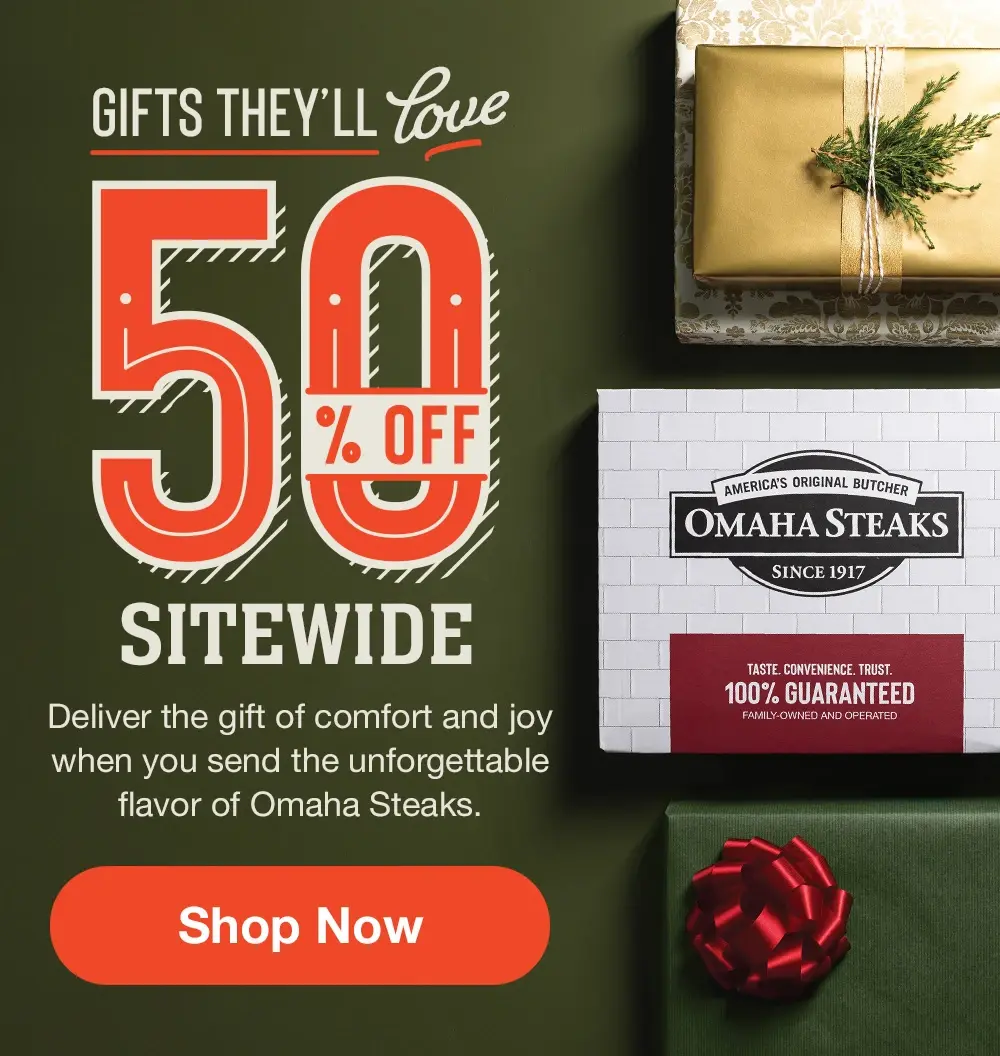 Omaha Steaks: Gift packages start at $89.99 with FREE burgers! | Milled