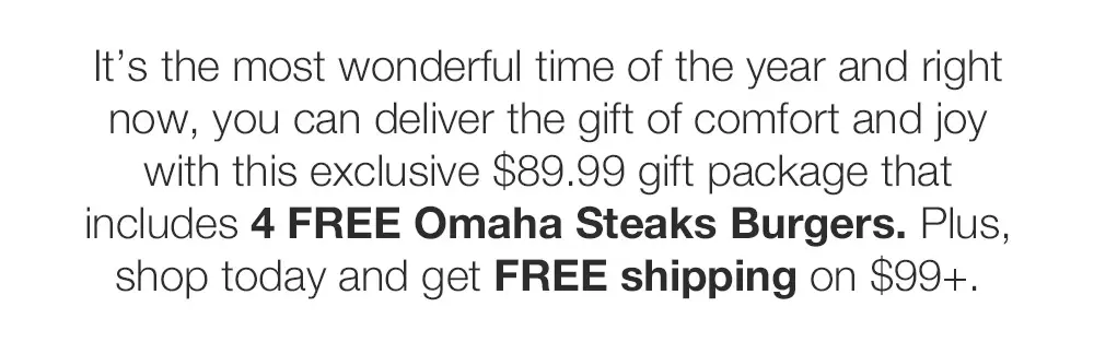 Omaha Steaks: Gift packages start at $89.99 with FREE burgers! | Milled
