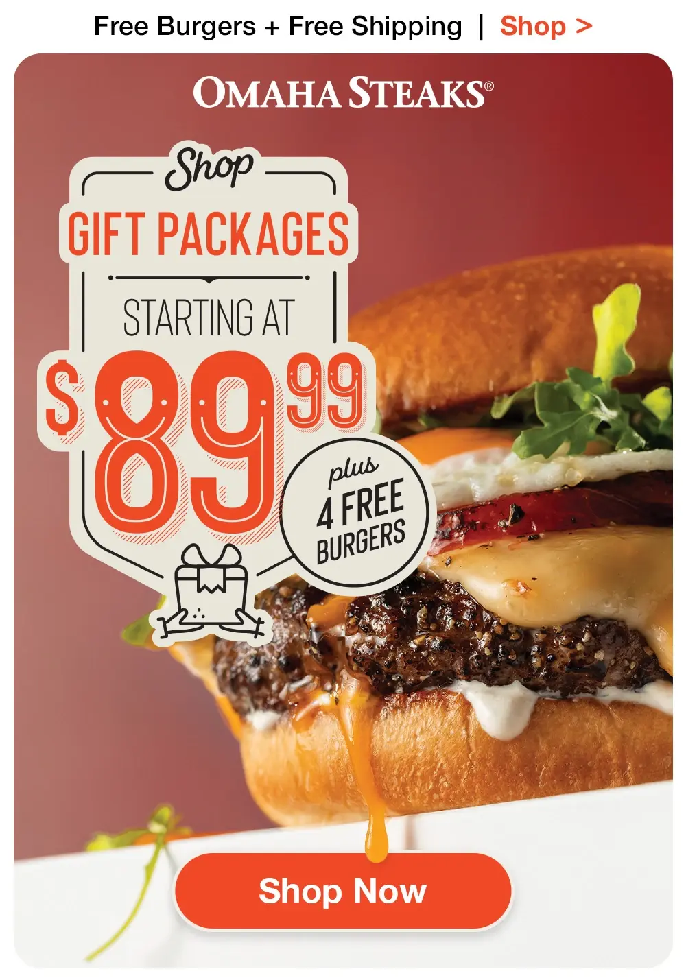 Omaha Steaks: Gift packages start at $89.99 with FREE burgers! | Milled