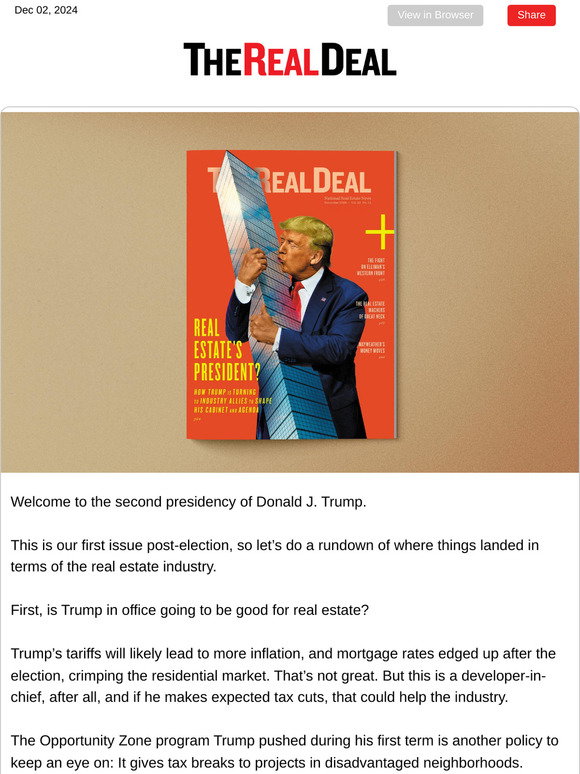 The Real Deal: 🗞️ Donald Trump's real estate appointees | Inside the ...