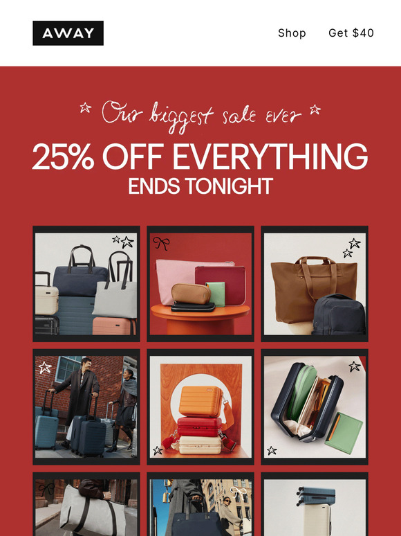 Away Email Newsletters: Shop Sales, Discounts, and Coupon Codes