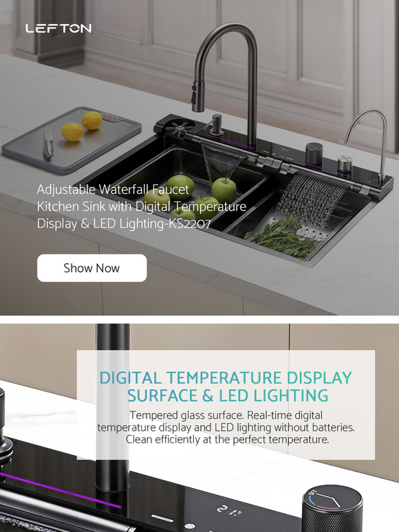 Lefton Home: Don't miss Lefton Waterfall Workstation Kitchen Sink. | Milled