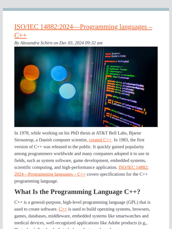 ANSI: New from the ANSI Blog: ISO/IEC 14882:2024—Programming languages ...