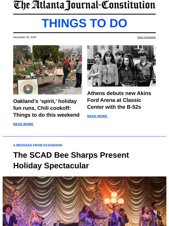 Atlanta Journal-Constitution: Things to do: Holiday fun runs; B-52s at ...