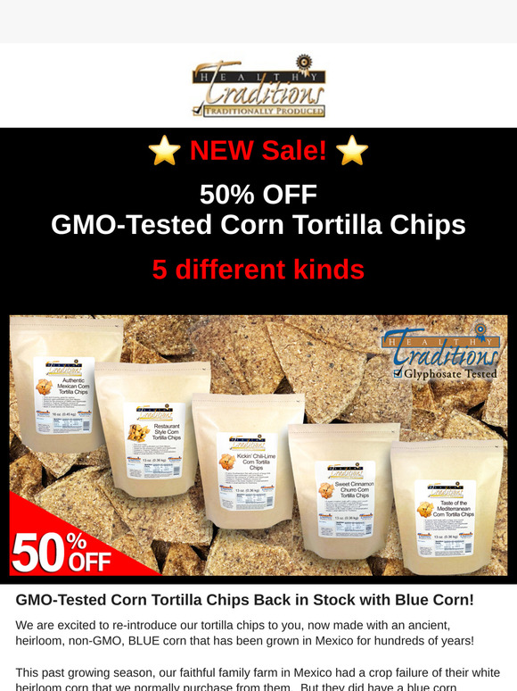 Tropical Traditions: 50% OFF Tortilla Corn Chips, Cornbread + Muffin ...