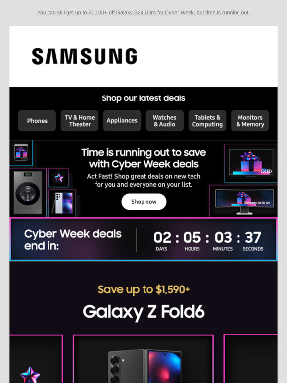 Samsung: —, don't wait! Only a few days left before you become a last ...