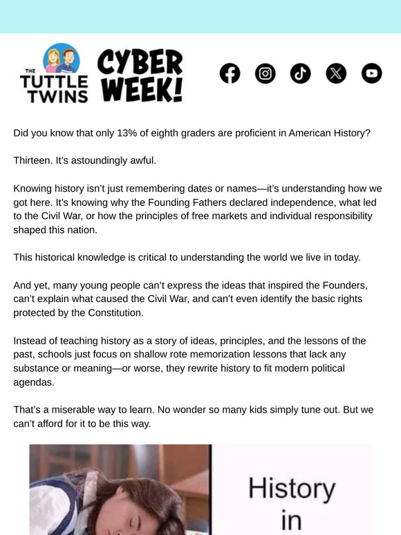 Tuttle Twins: Kids don’t know history, and that’s a BIG problem | Milled