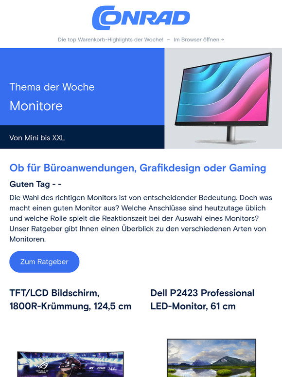 Conrad: Highlight der Woche: 🖥 Monitore und die vielen verschiedenen ...