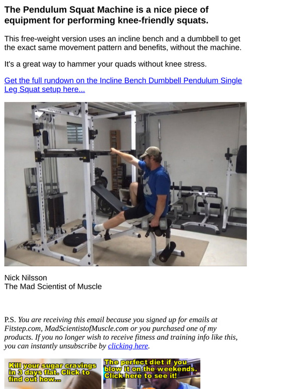 FitStep: How to do Pendulum Squats with free weight (this is awesome)... | Milled