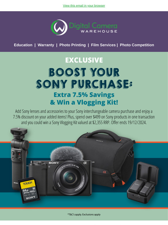 Digital Camera Warehouse Email Newsletters Shop Sales Discounts and Coupon Codes