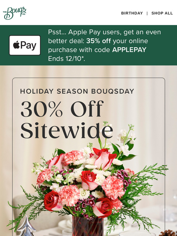 Bouqs: 30% OFF FOR BOUQSDAY 🎁 | Milled