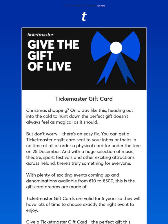 Ticketmaster: Looking for the perfect present? Give the gift of live 🎁 ...