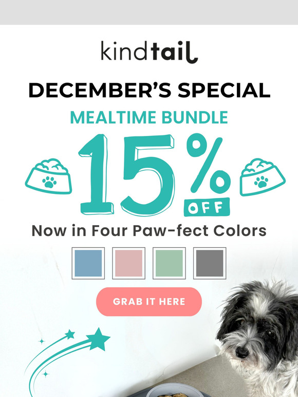 KindTail: 🐶 Mealtime Bundle | 15% OFF | 4 Colors 🐶 | Milled