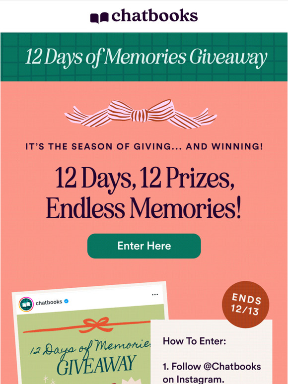 Chatbooks: 12 Days. 12 Prizes. Will YOU Be a Winner? 🎁 | Milled