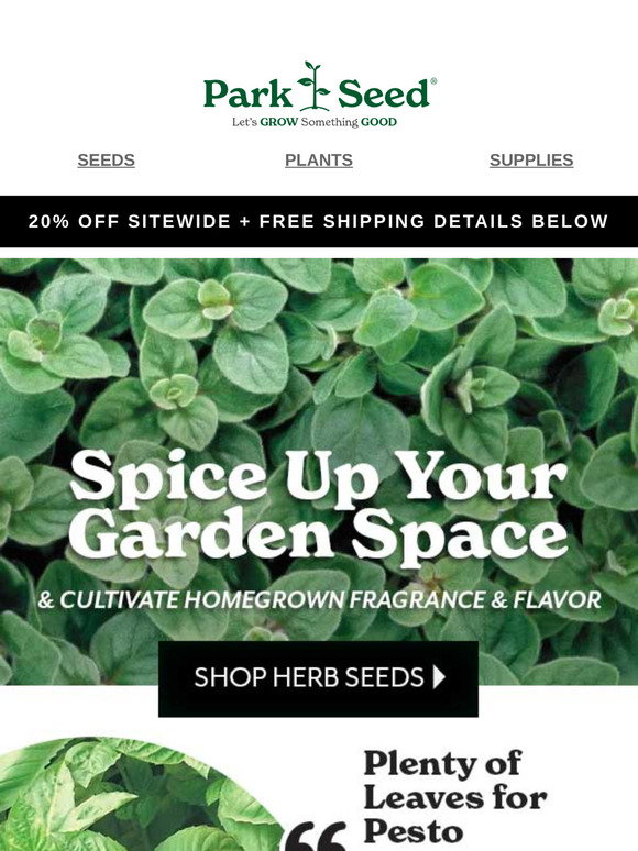 Park Seed: 20% OFF Flavor & Fragrance | Milled