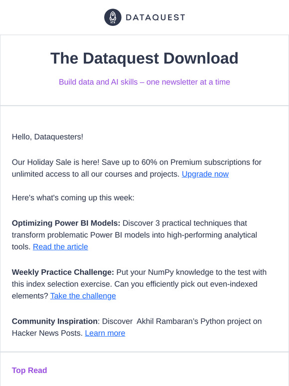 Dataquest: Discover Techniques to Optimize Power BI Models + NumPy ... Dataquest: Discover Techniques to Optimize Power BI Models + NumPy ...