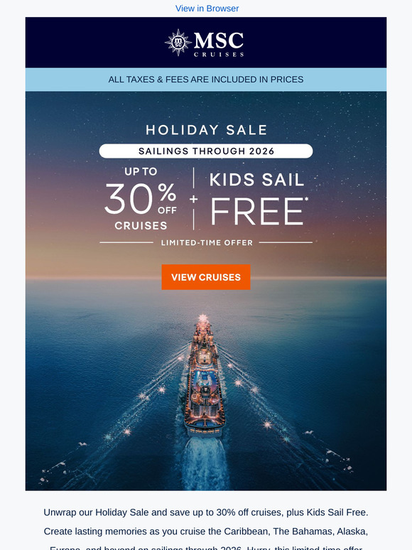 MSC Cruises: Celebrate the Holidays With Our New Sale! | Milled