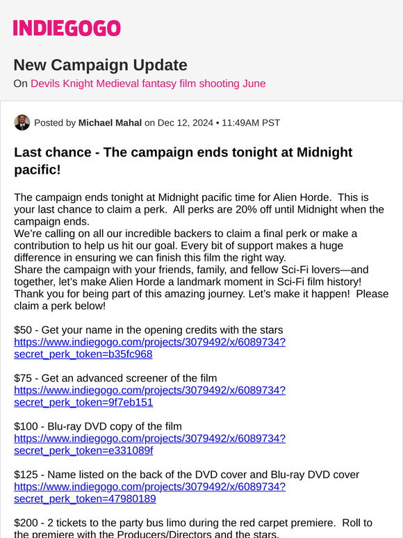 Indiegogo: 📢 Update #353 from Devils Knight Medieval fantasy film ...