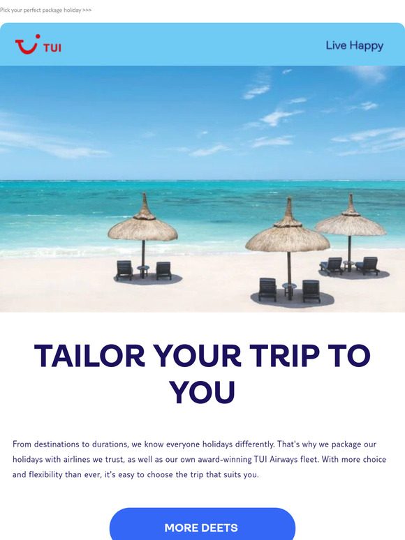 TUI: 3, 5, 9 or 11-night trip? You bet! 😍 Hello, even more choice. | Milled