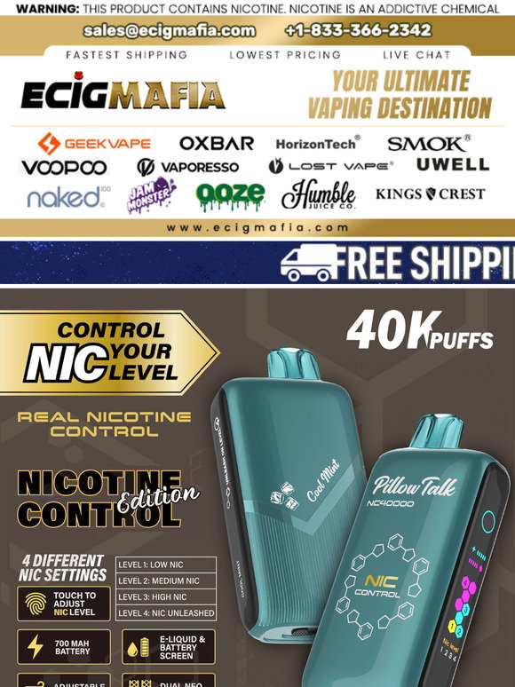 ECigMafia: Selling Fast!😍 Pillow Talk Nic Control NC40000 Disposable ...