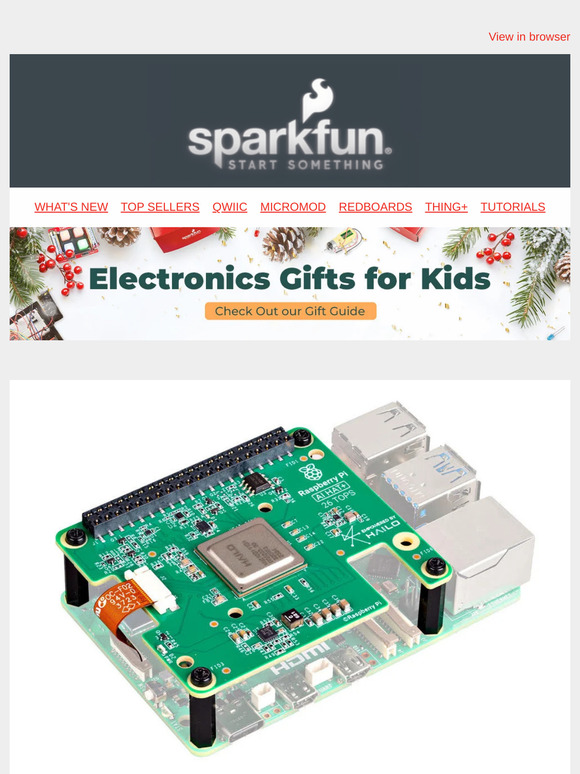 SparkFun: Raspberry Pi 500 Keyboard Computer and Raspberry Pi AI HAT+ For More TOPS! | Milled