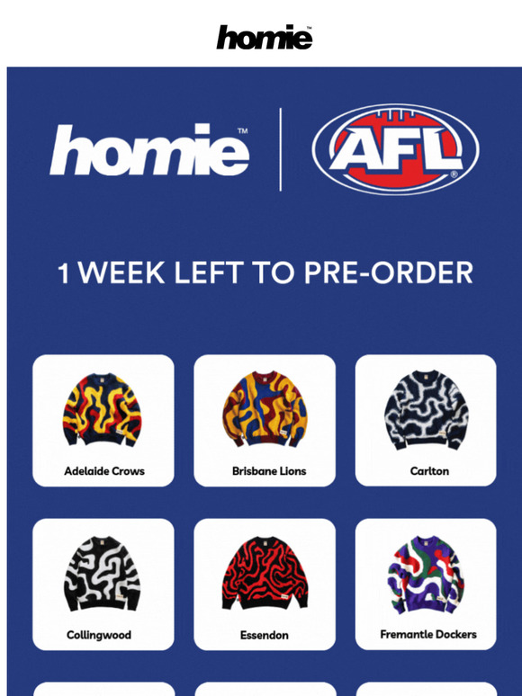 HoMie: HoMie x AFL Knits 2025 | Milled