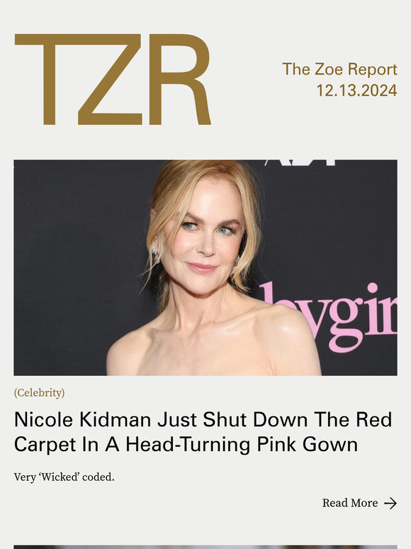 The Zoe Report: Nicole Kidman Just Shut Down The Red Carpet In A Head ...