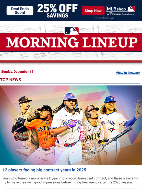 MLB: 12 players facing big contract years in 2025 | Milled