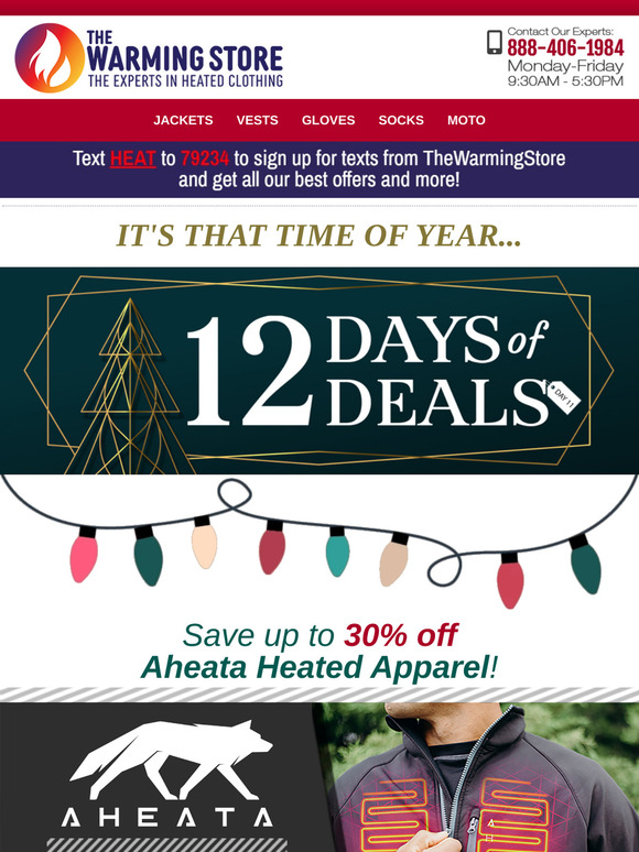 The Warming Store: Aheata Heated Gear makes for perfect 🎁! 12 Days of ...