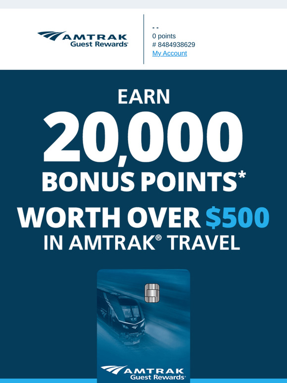Amtrak: Kickstart your travel with 20,000 bonus points | Milled