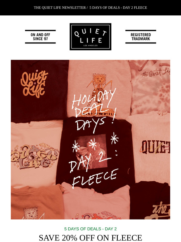 The Quiet Life: 5 Days Of Deals: Save 20% OFF Fleece | Milled