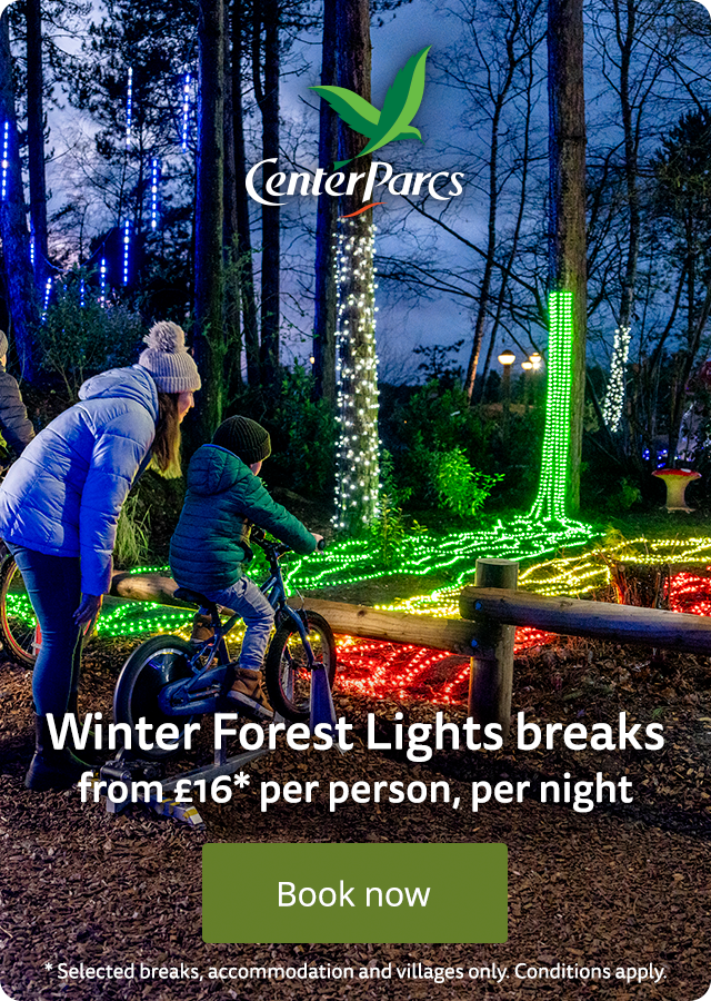 Center Parcs: Winter Forest Lights breaks from £16* per person, per ...