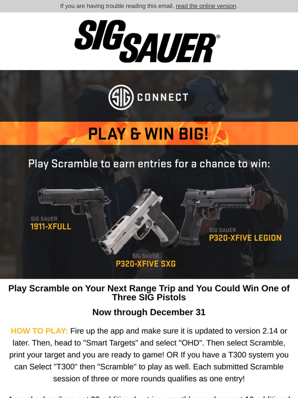 SIG SAUER: Play Scramble and Enter to Win a SIG Pistol with SIG CONNECT ...